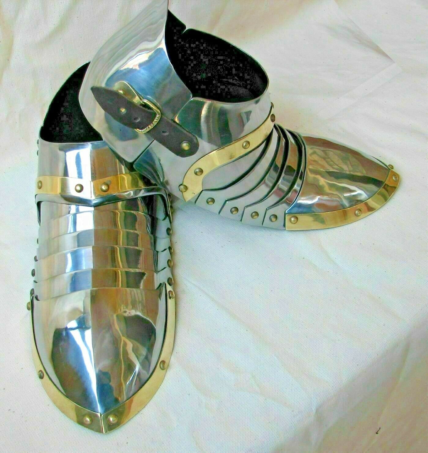 Armor Shoes Pair ~ Medieval Knight Crusader Spartan ~Brass Steel Armour ...