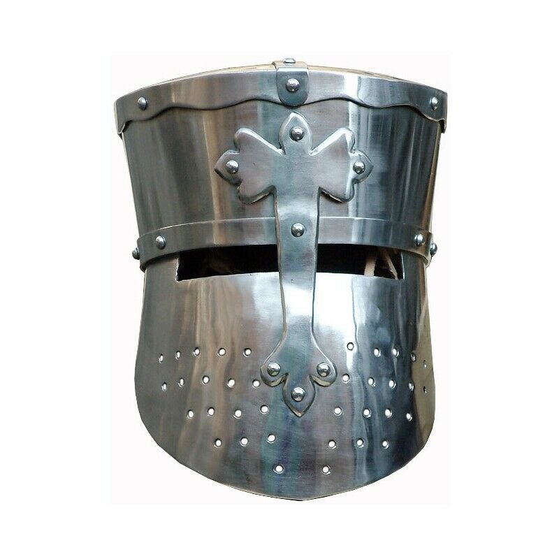 Medieval Cylindrical Design Helmet with face plate knight Crusader ...