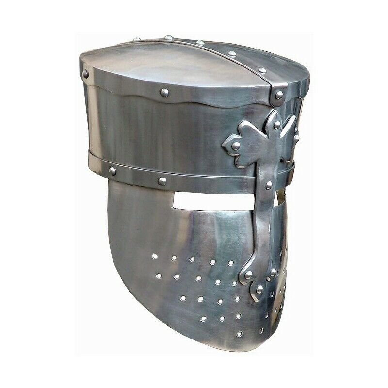 Medieval Cylindrical Design Helmet with face plate knight Crusader ...