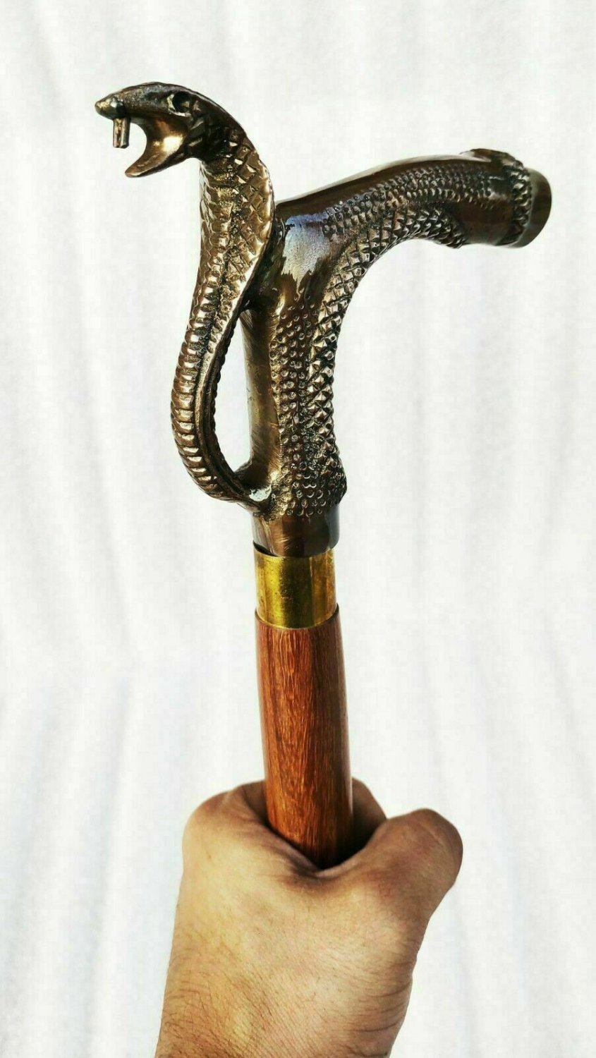 Antique Victorian Cobra Snake Handle Stylish Wood Walking Stick ...