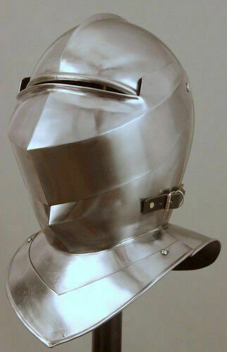 Medieval Bascinet Helmet with plume sca~jousting~Larp~knight~armor~Hand ...