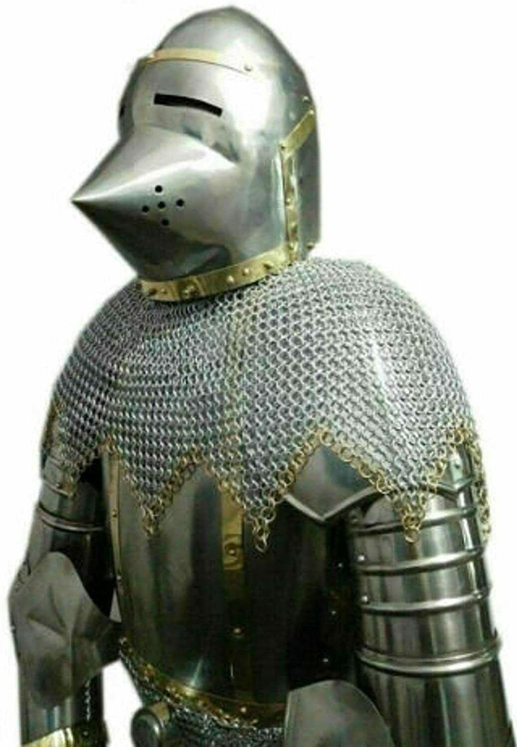 Medieval Gothic Pig Face Armour Suit with Sword Knights Larp Wearable ...