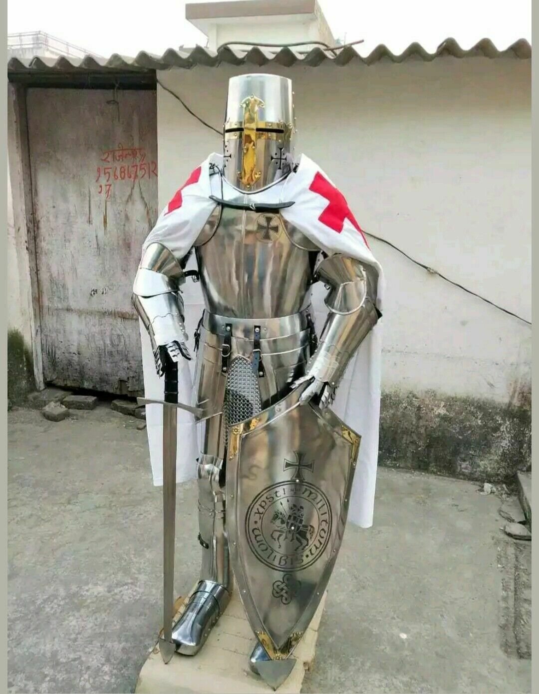 Halloween Medieval Templar Armour Suit Knights Wearable Crusader Larp ...