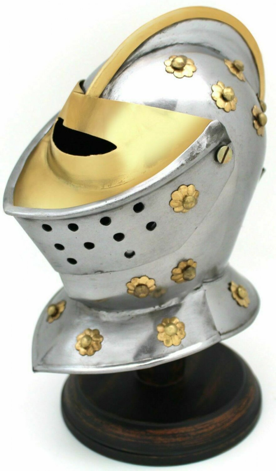 Medieval Full Face Armour helmet ~ Greek Knights larp SCA~ Crusader ...