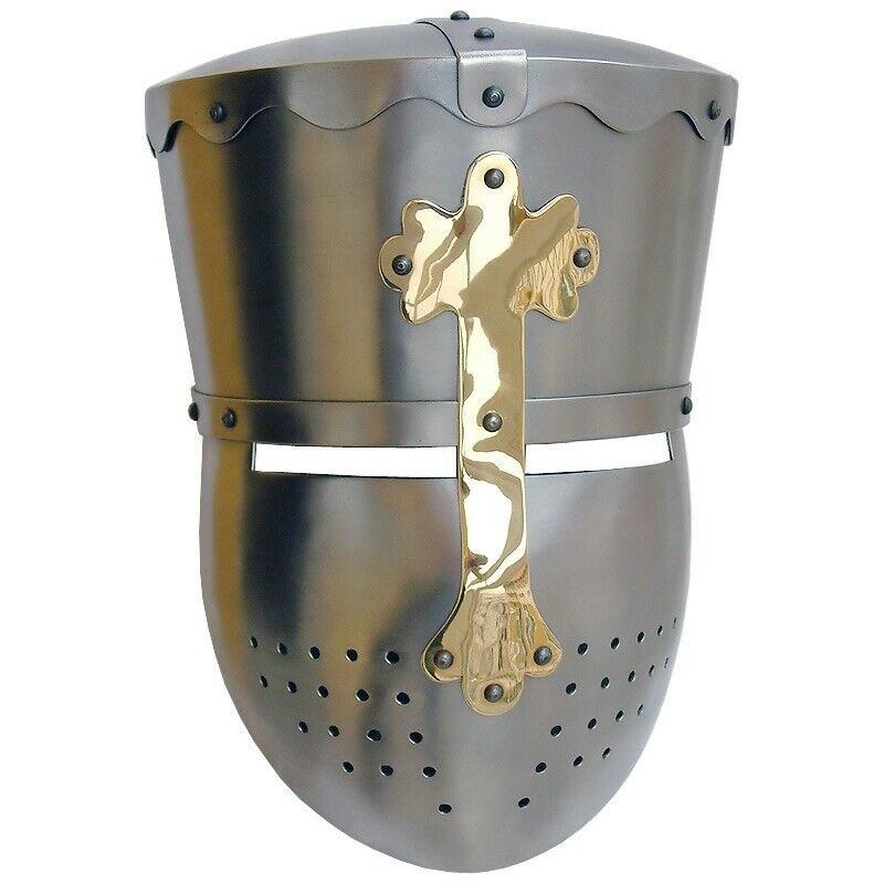 Medieval Cylindrical Face plate Helmet Armor Costume Knight Halloween ...