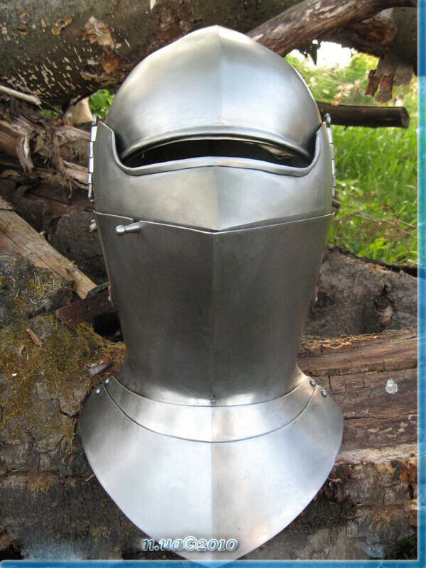 Hand Forged ~ Medieval Crusader Steel Helmet ~Battle ready Larp Helm ...