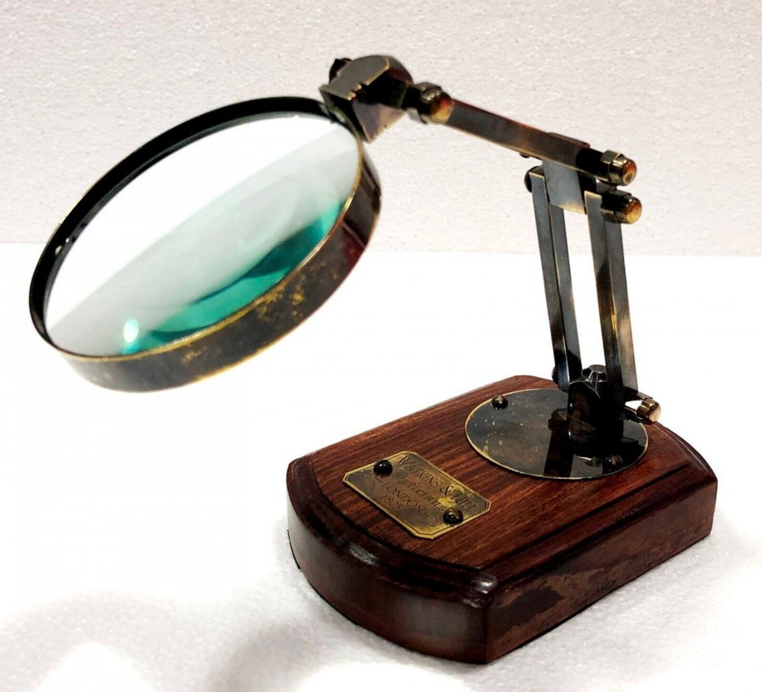 Desktop Magnifying Glass, Nautical Magnifier w/Wooden Stand Movable ...