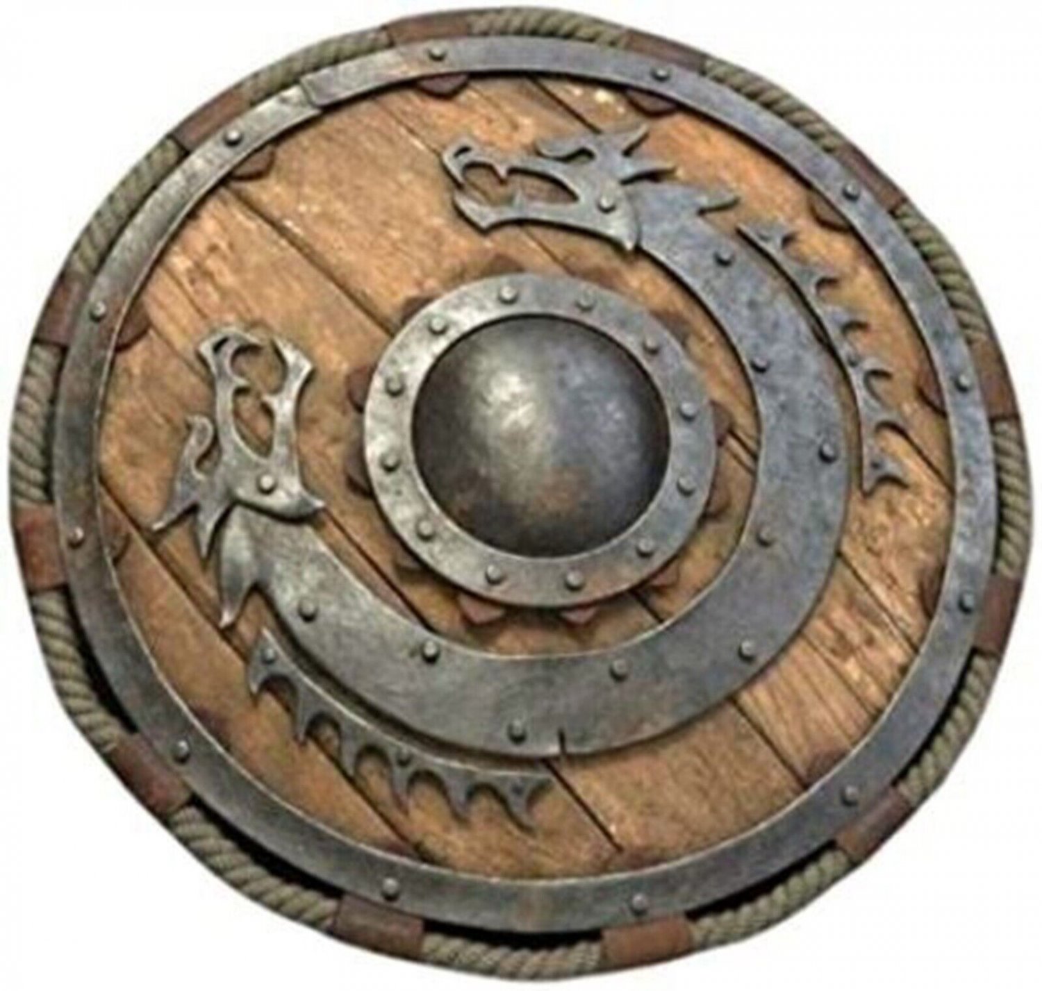 Medieval Warrior Wooden Viking Shield Round Shield Dragon Face Viking ...