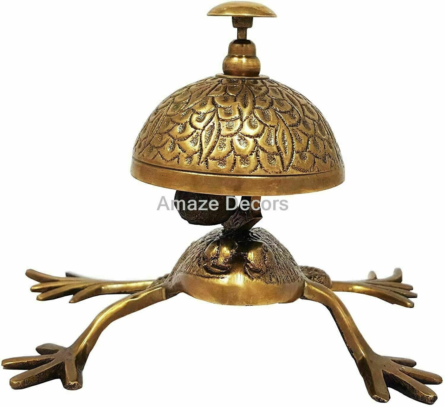 Solid Brass Frog Style Desk Nautical Bell | Hotel Counter Reception ...