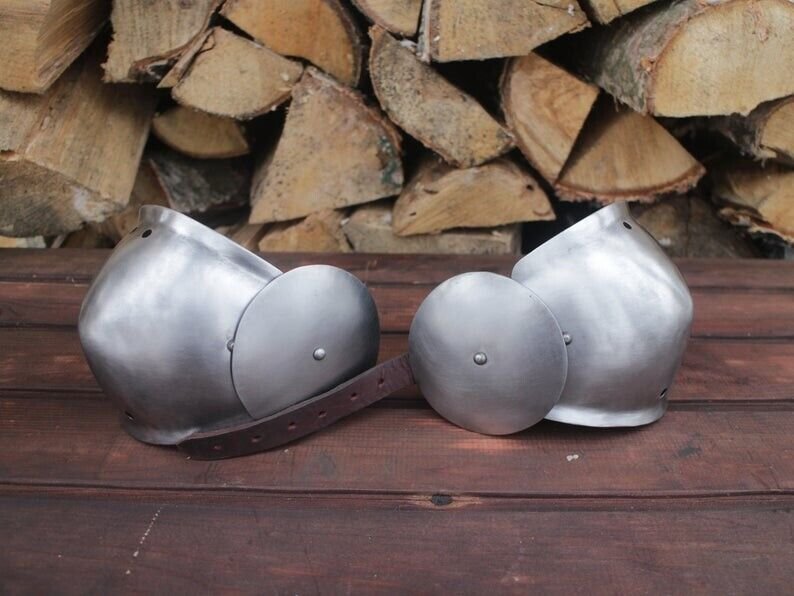 Medieval Knight Armor Knee Guard With Leather Belt Knee Protection Armour