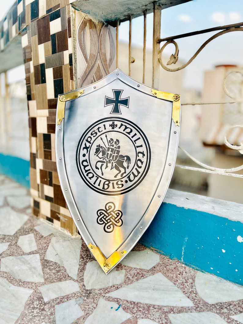 Medieval Templar Knight Cross Shield Crusader Templar Shield Larp ...