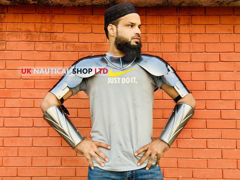 Medieval Shoulder Pauldron Dwarven Armor Fantasy Cosplay Larp Clothing ...