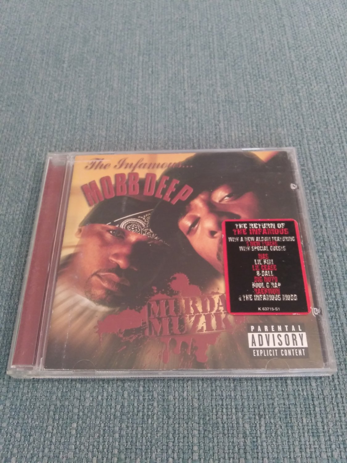 The Infamous Mobb Deep Murda Muzik PA CD (1999, Music)