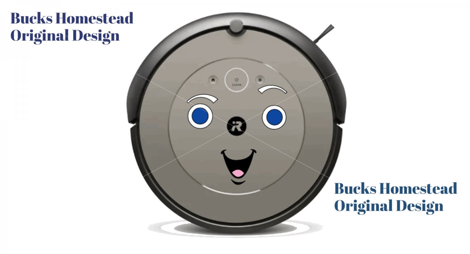 Happy Robot Face Decals Floor Vac Roomba iRobot Bissell Shark Vacuum ...
