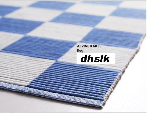 IKEA BLUE White ALVINE KAKEL Country Checked Area RUG Runner New