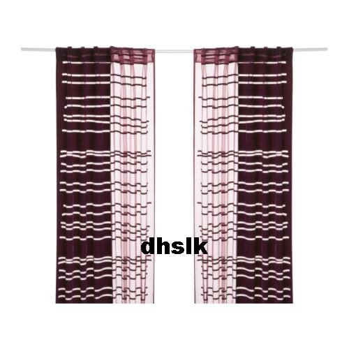 IKEA Andrea Rand Curtains Drapes PURPLE Mod RETRO 2 Panels New