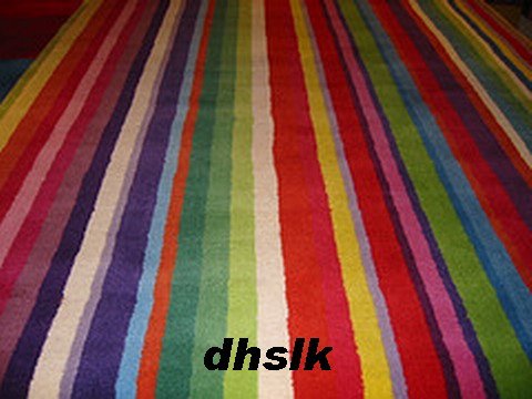 IKEA Strib Bright STRIPES Area RUG 100% Wool MULTICOLOR Modern New