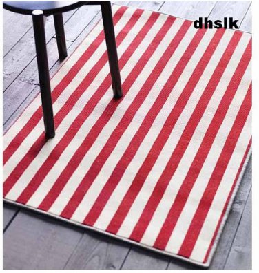 IKEA Margareta RED Striped RUG Area Throw Mat LOW PILE RED XMAS Vinter New
