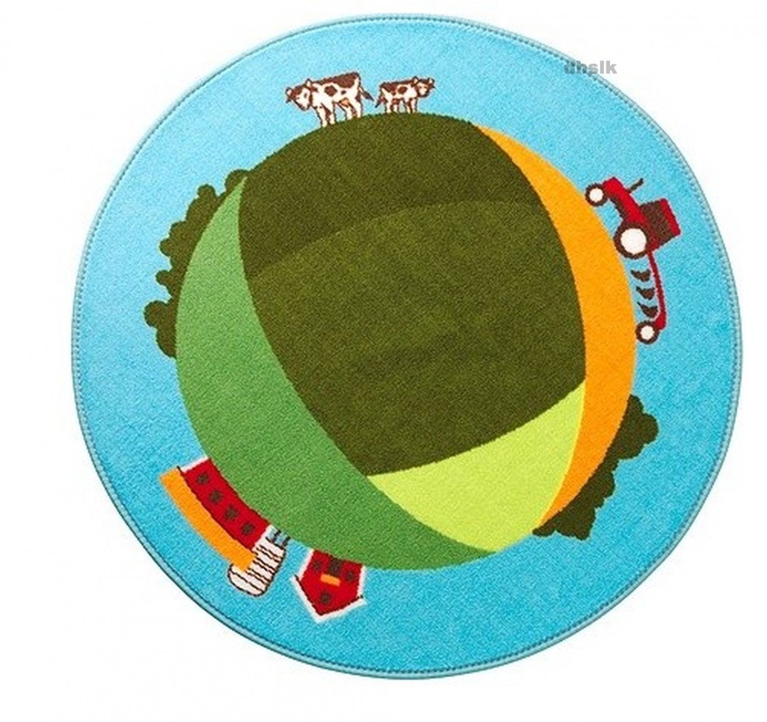 IKEA LEKFULL LAND Farm WORLD Area RUG Throw Play Mat BARN Cow Tractor ...