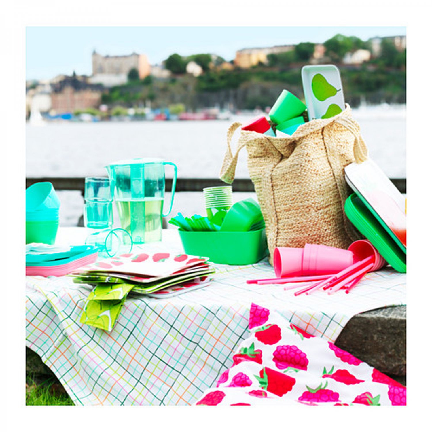 IKEA SOMMAR 2015 RASPBERRY Cushion COVER Pillow Sham PINK RED WHITE 20 ...