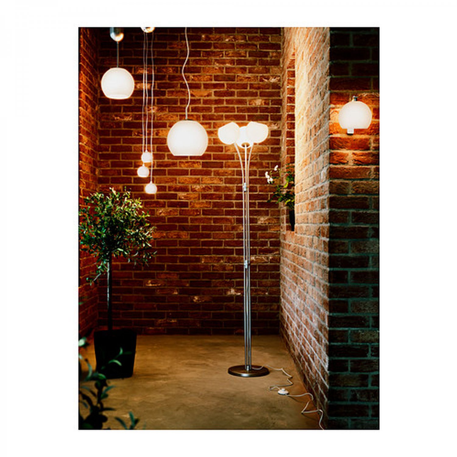 IKEA Minut 3 Light PENDANT LAMP Glass NICKEL Steel Sara Fager Modern