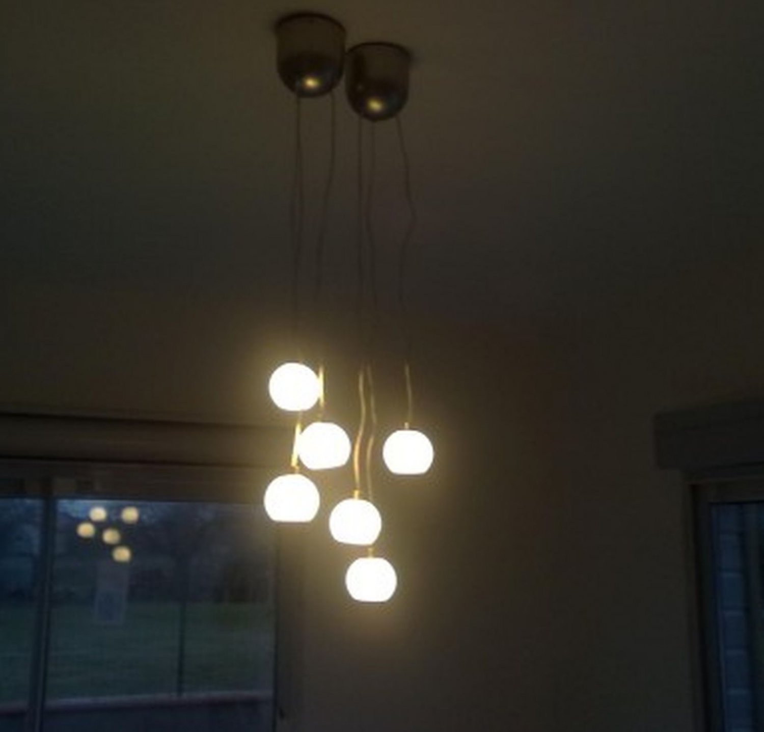 IKEA Minut 3 Light PENDANT LAMP Glass NICKEL Steel Sara Fager Modern