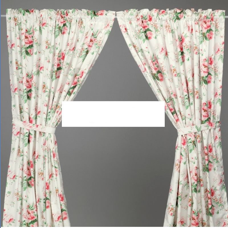 IKEA Emmie Romantic Roses CURTAINS DRAPES English Country PINK Floral ...