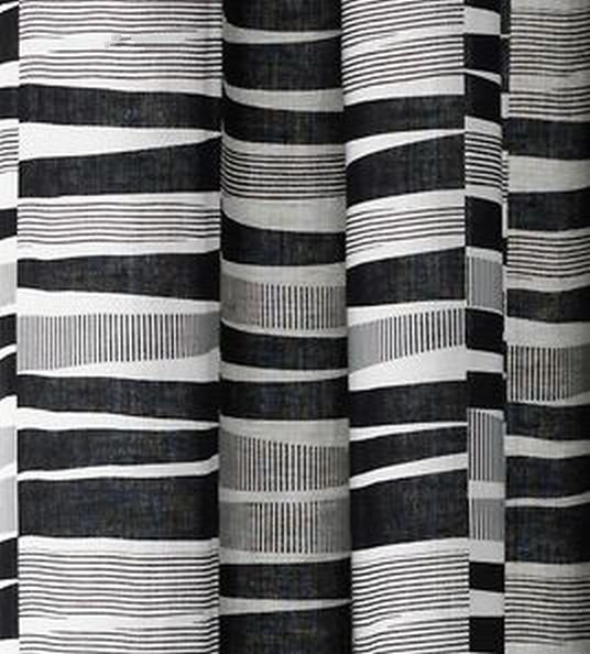 IKEA Lappljung Rand CURTAINS Drapes BLACK White MODERN Ethnic LINEN ...