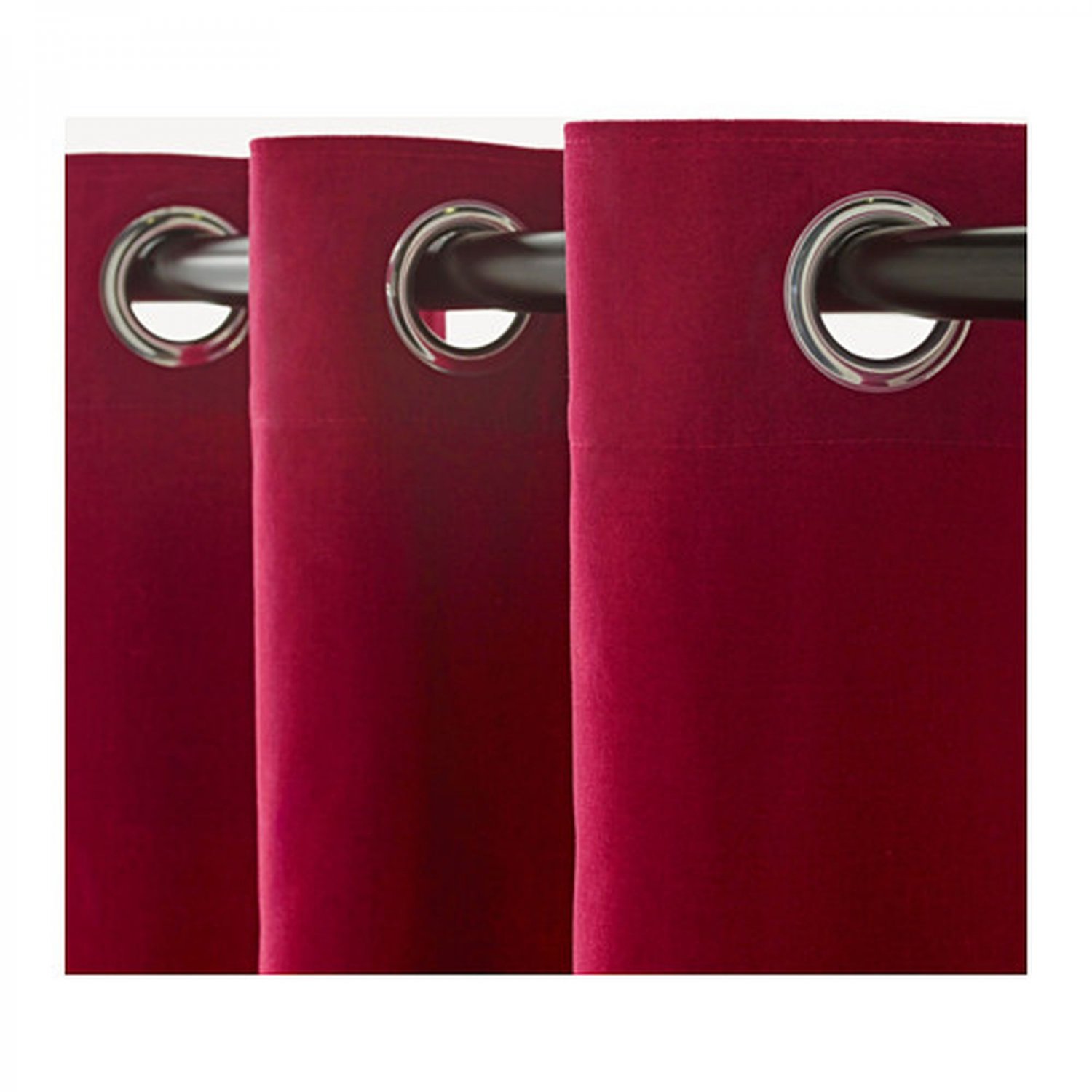 IKEA Sanela CURTAINS Drapes 2 Panels DARK PINK VELVET 118" Grommet ...