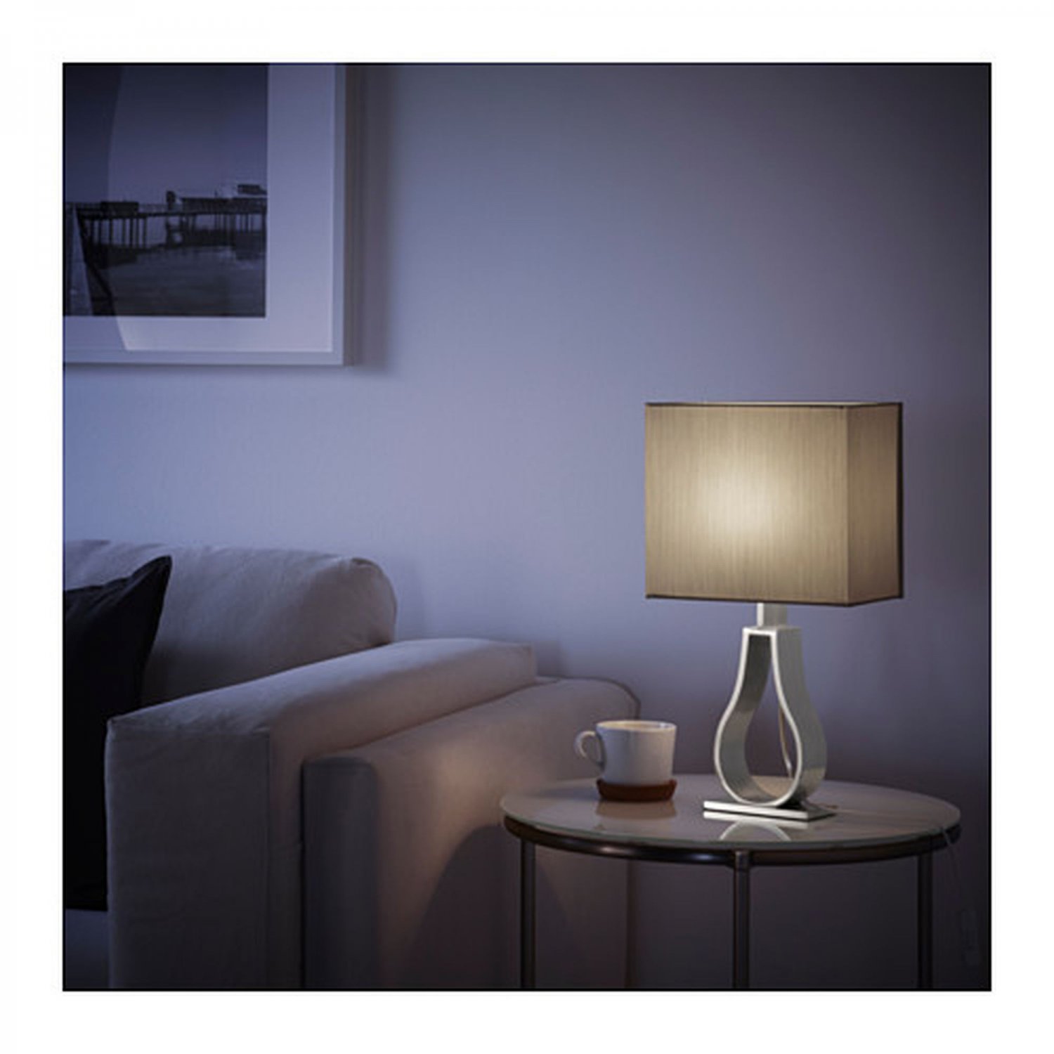 IKEA Klabb Table Lamp Light Brown Modern Aluminum Base Architectural New