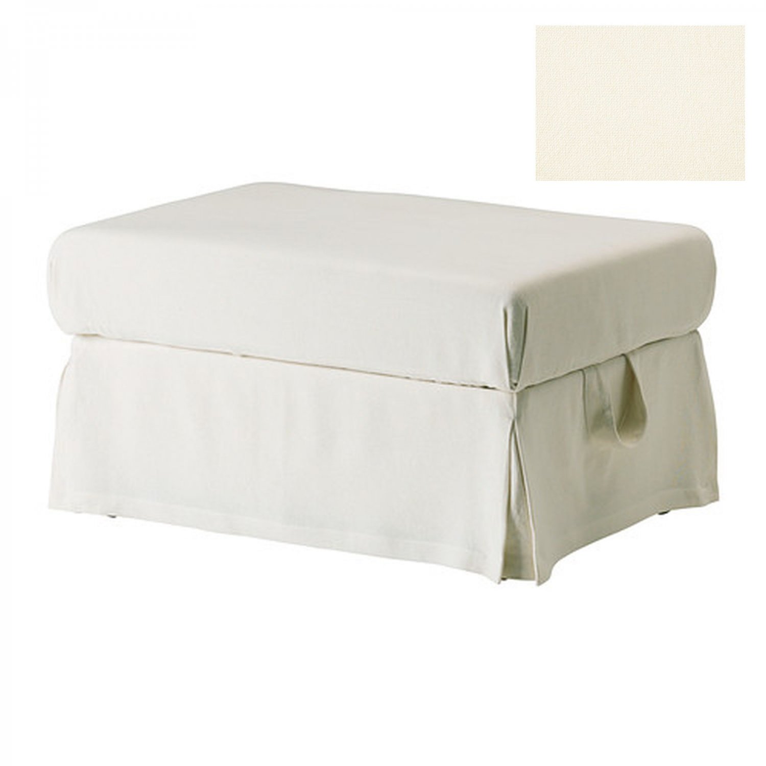 IKEA Ektorp Corner Sofa w Footstool SLIPCOVERS Stenasa White 4 Seat ...