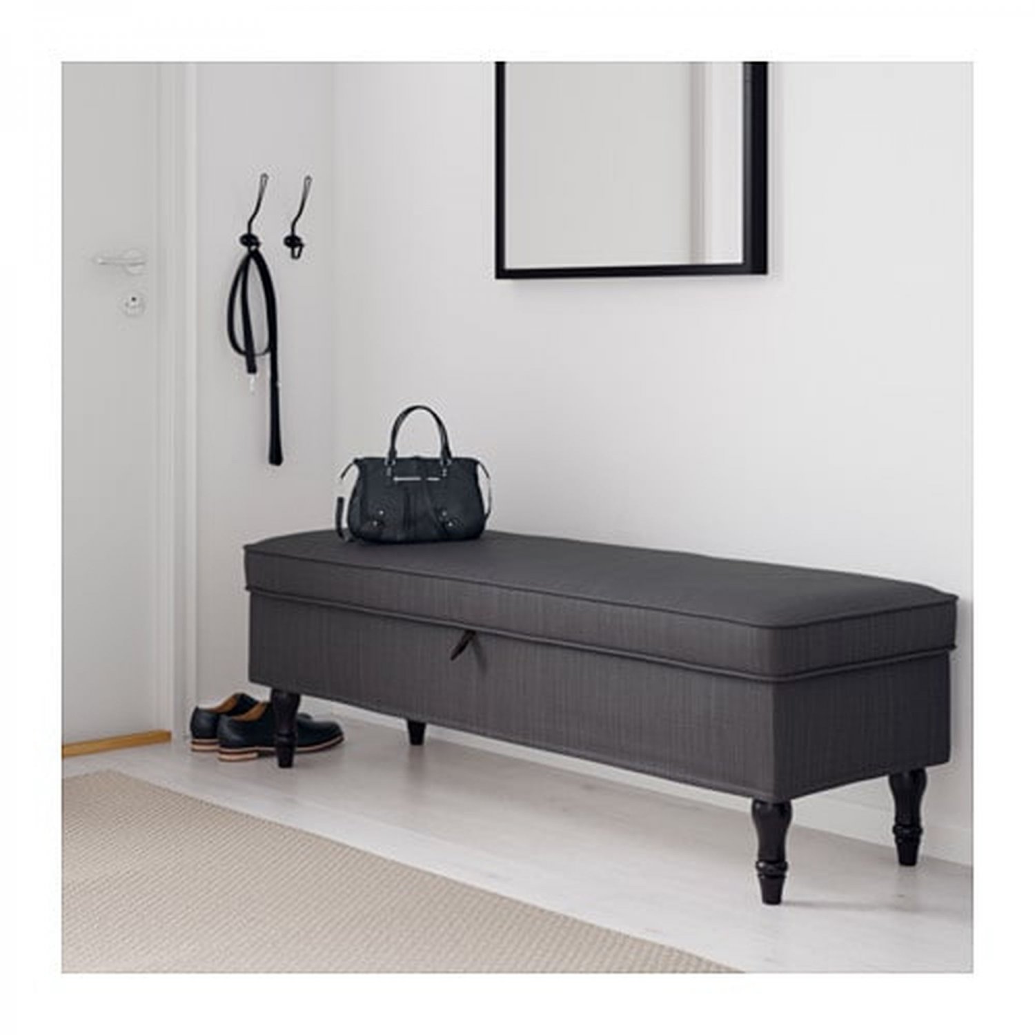 IKEA Stocksund Bench SLIPCOVER Cover NOLHAGA DARK GRAY Grey