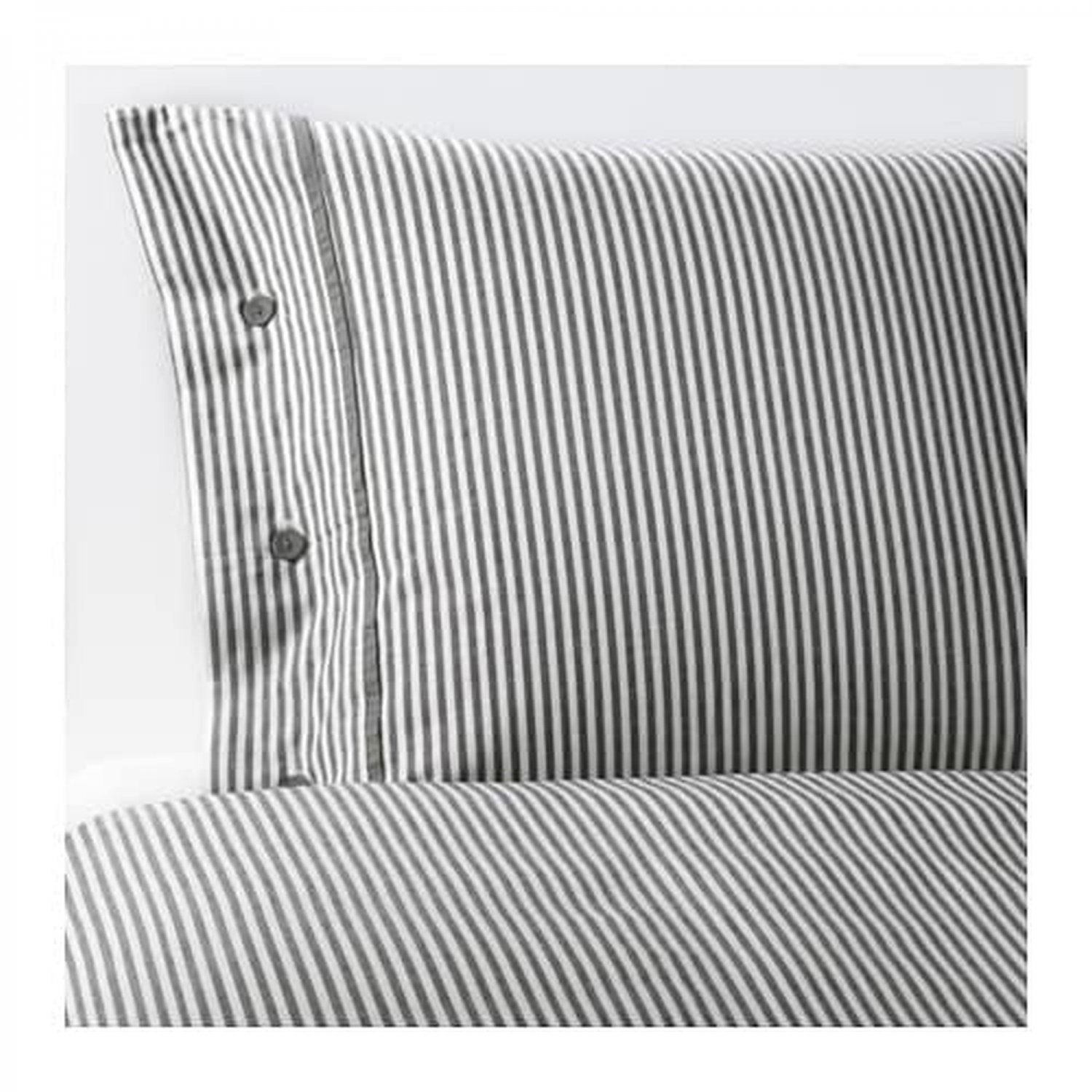 Ikea Nyponros Queen Full Duvet Cover W Pillowcases Set Ticking Stripes