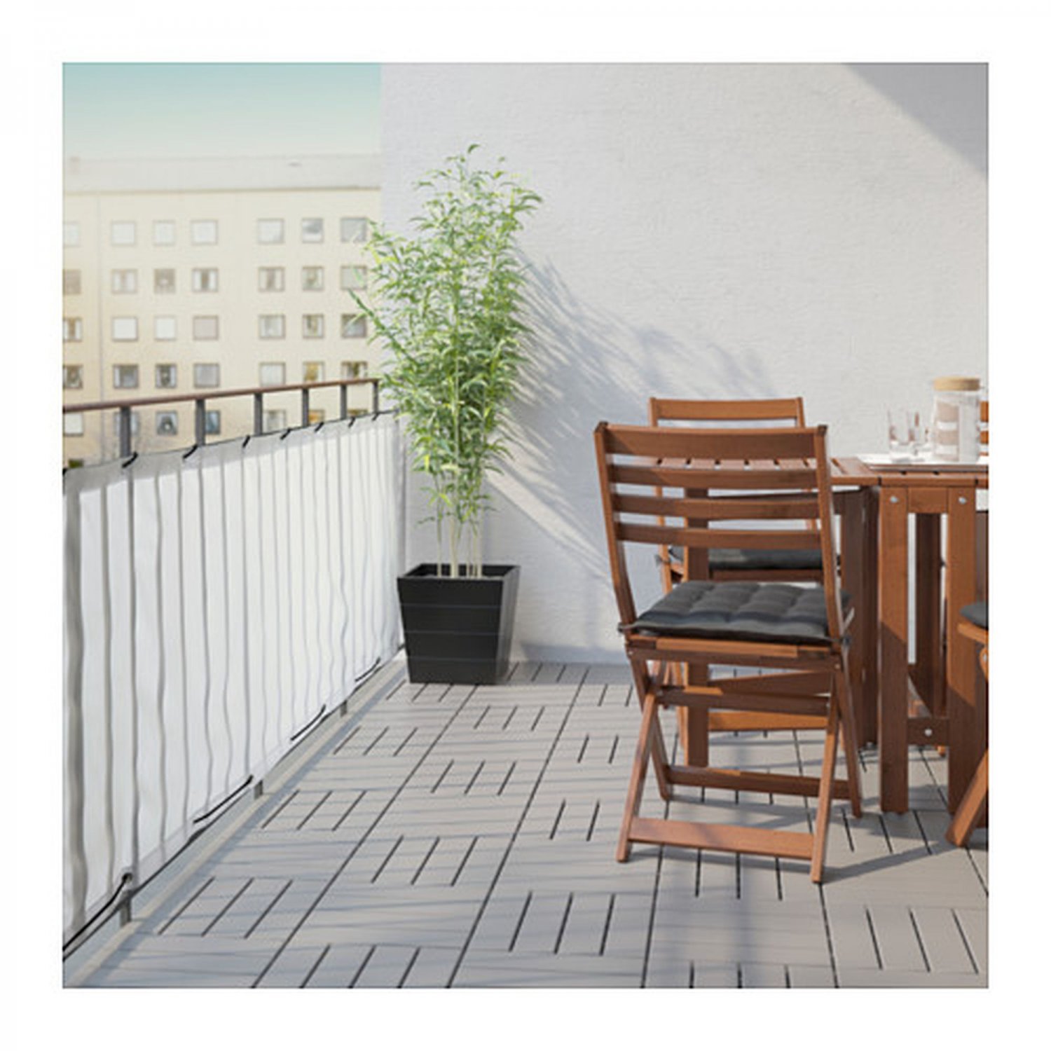 IKEA Dyning Patio Balcony WIND Sun SHIELD SHADE White Yard Privacy ...