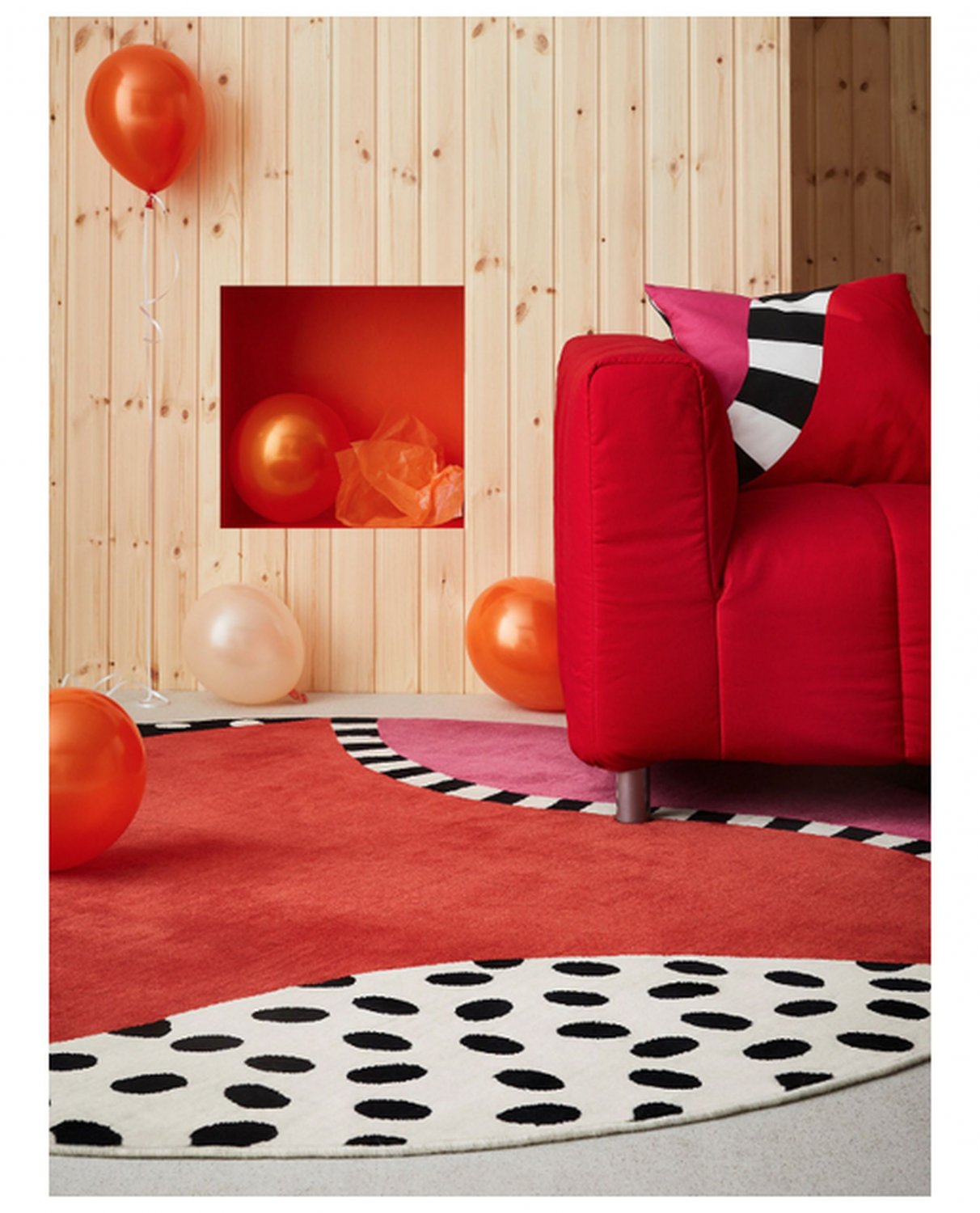 IKEA Klippan Loveseat Sofa SLIPCOVER Cover RANSTA RED Padded quilted ...