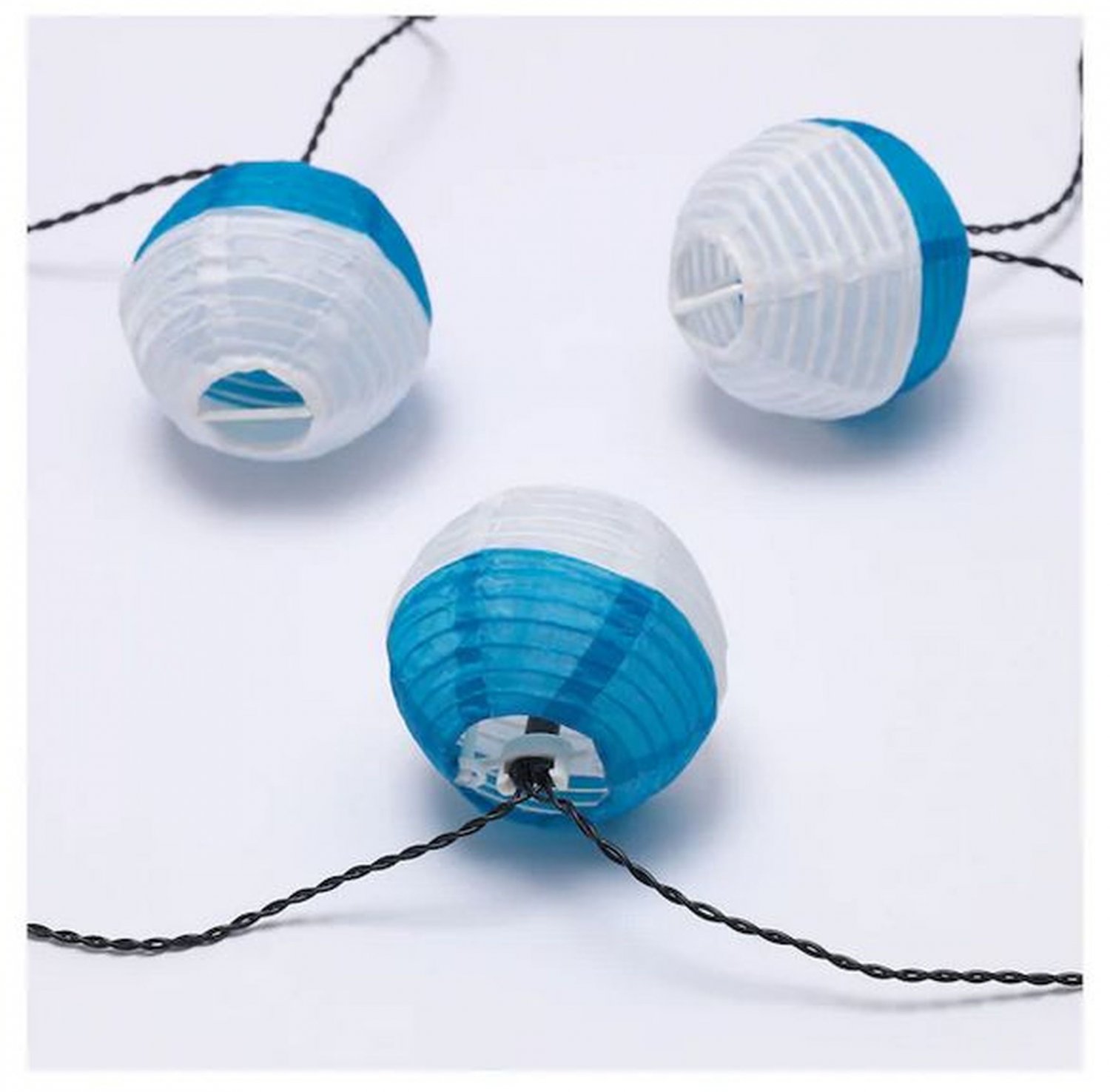 IKEA Solvinden 12 LIGHT CHAIN LED INDOOR OUTDOOR Blue White Greek ...