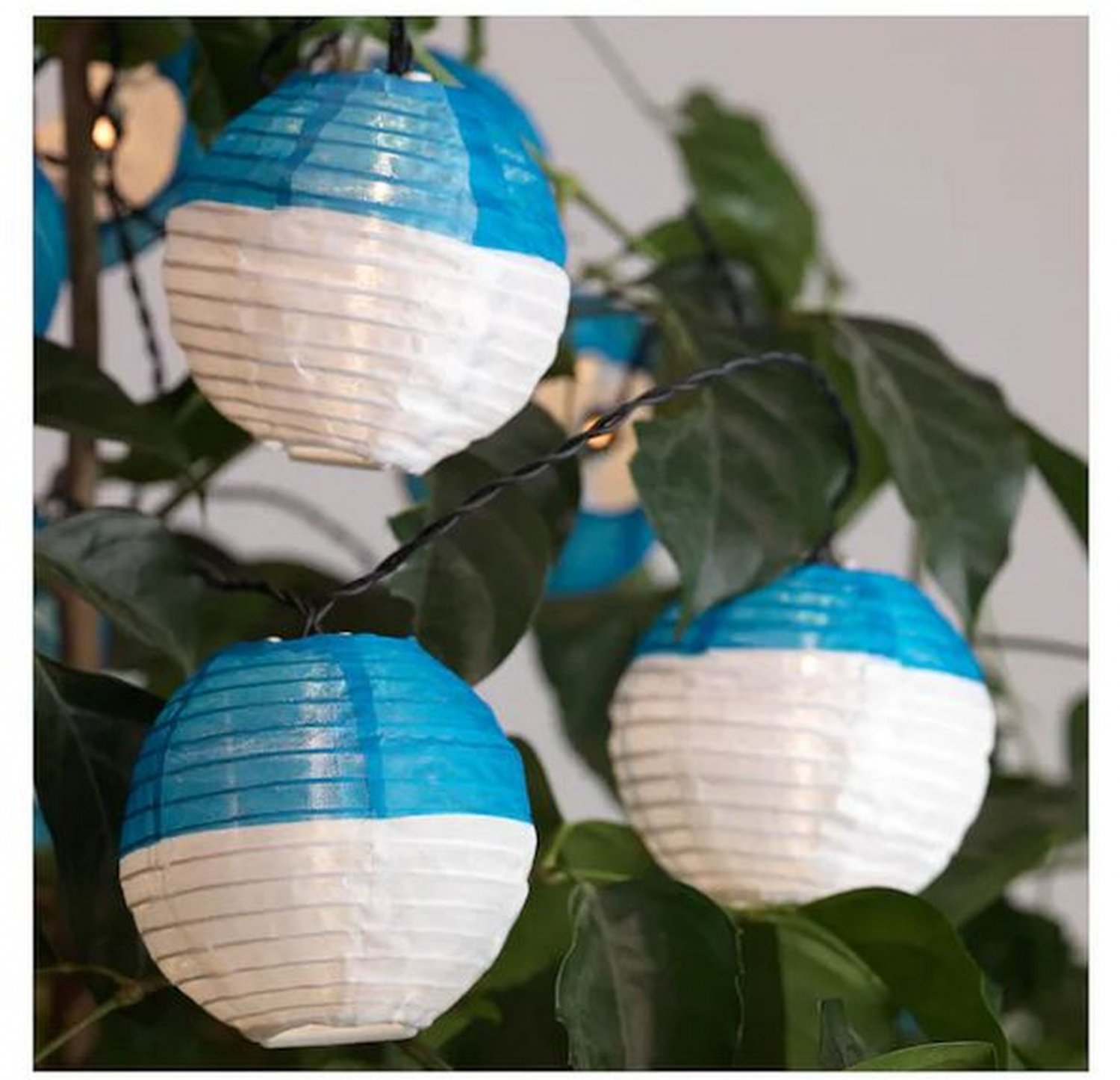 IKEA Solvinden 12 LIGHT CHAIN LED INDOOR OUTDOOR Blue White Greek ...