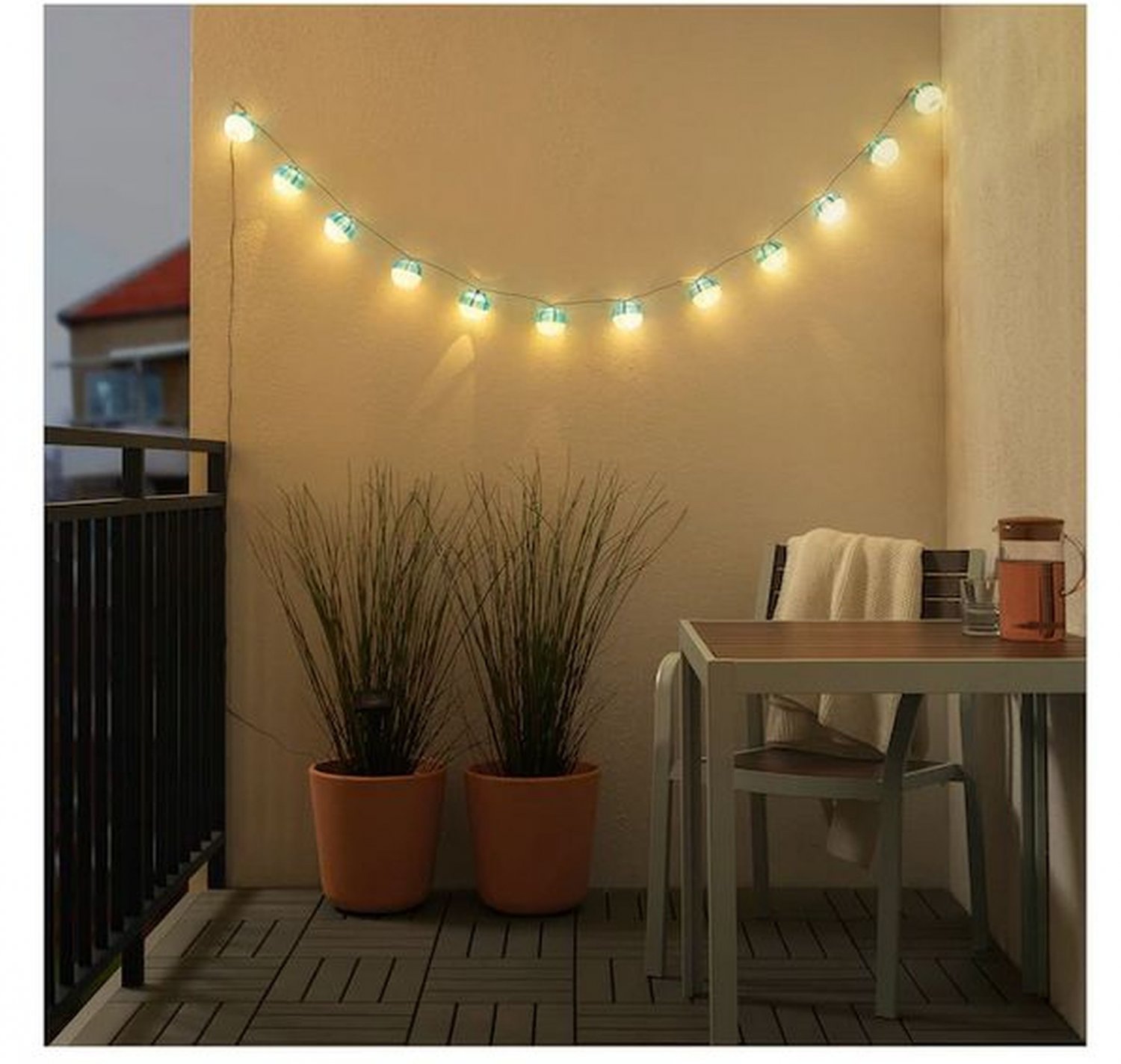 IKEA Solvinden 12 LIGHT CHAIN LED INDOOR OUTDOOR Blue White Greek ...