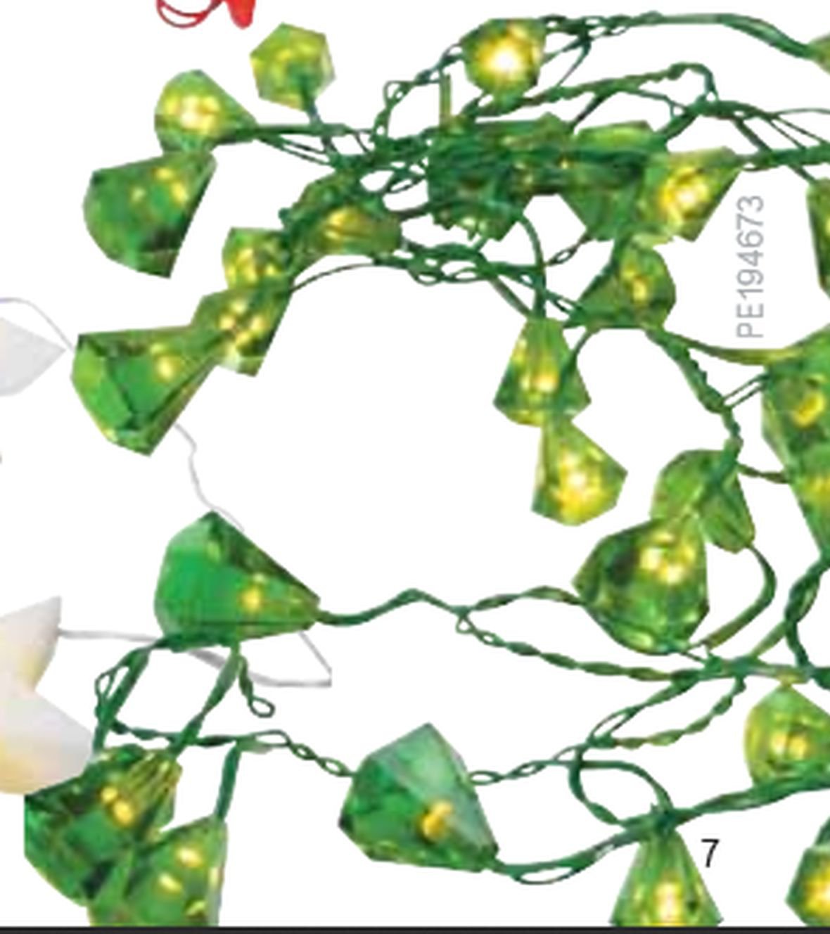 IKEA Glansa Diamant 48 Diamonds GLÄNSA STRING LIGHTS Green LED Xmas ...