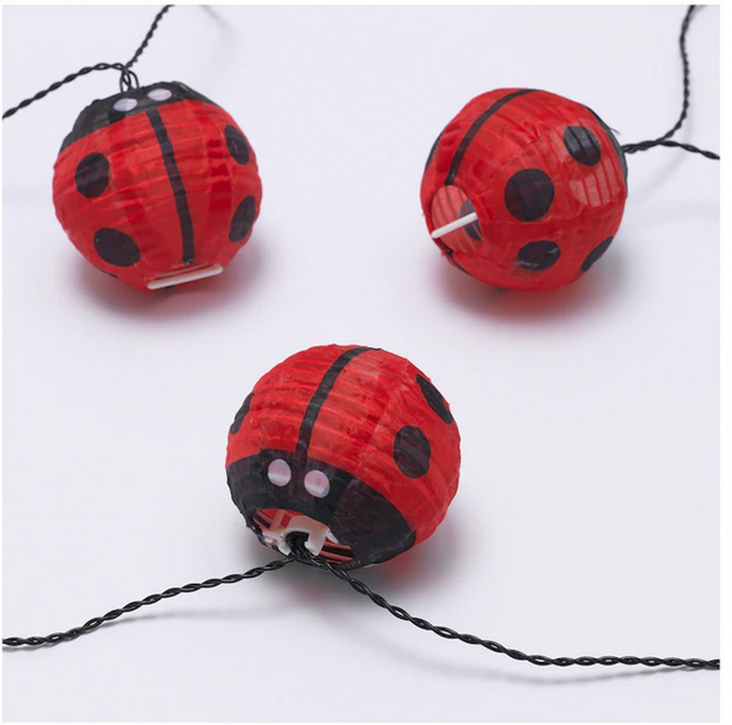 IKEA Solvinden 12 LIGHT CHAIN LED INDOOR OUTDOOR Ladybug Ladybird Red ...