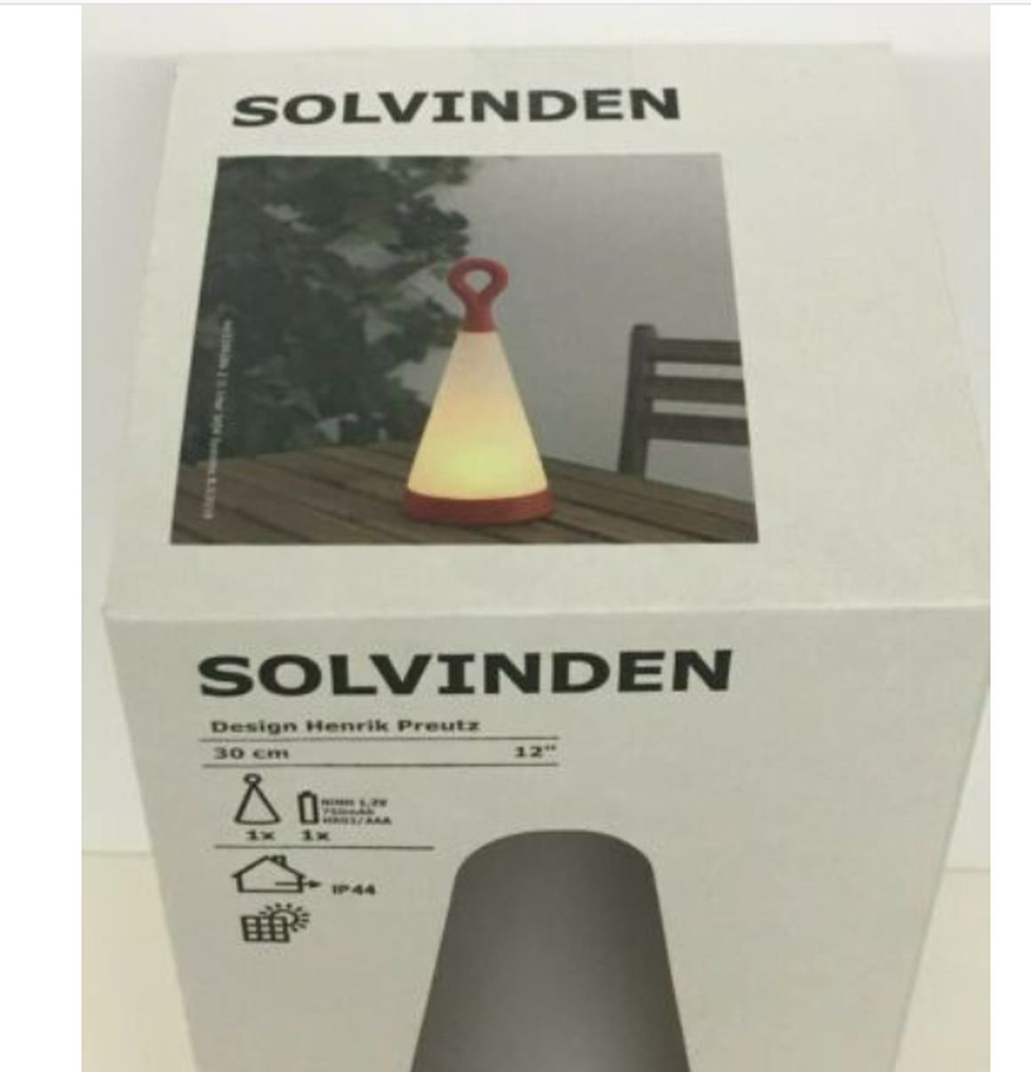 IKEA Solvinden LED Patio Table Lamp SOLAR POWER Light Red White ...