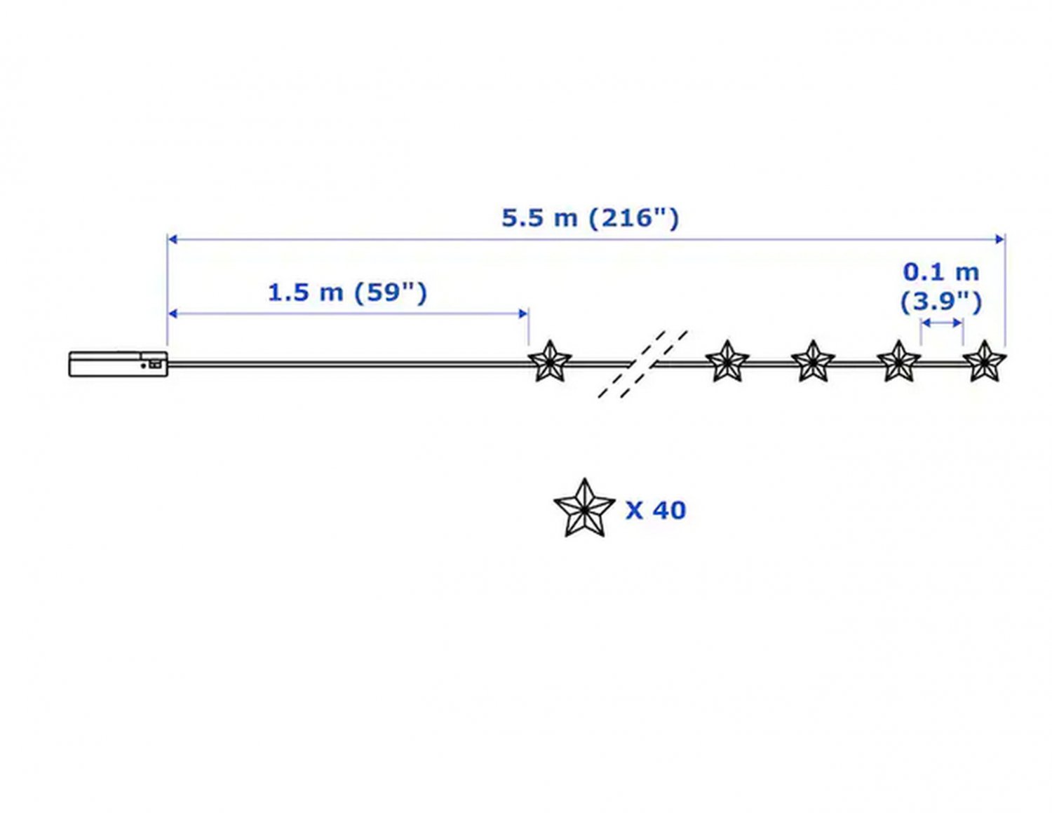 IKEA Strala Star Lights Fairy Stars BATTERY Operated LED Kallt STRÅLA ...