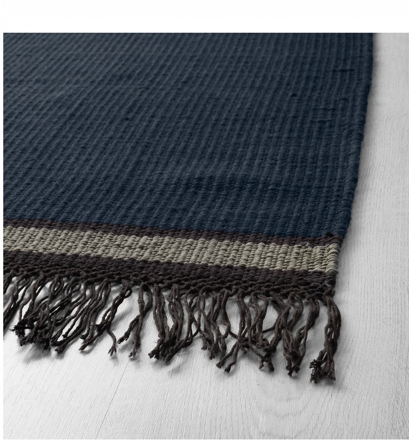 IKEA Stockholm 2017 BLUE Area RUG Mat WOOL Modern FLATWOVEN Handmade Xmas