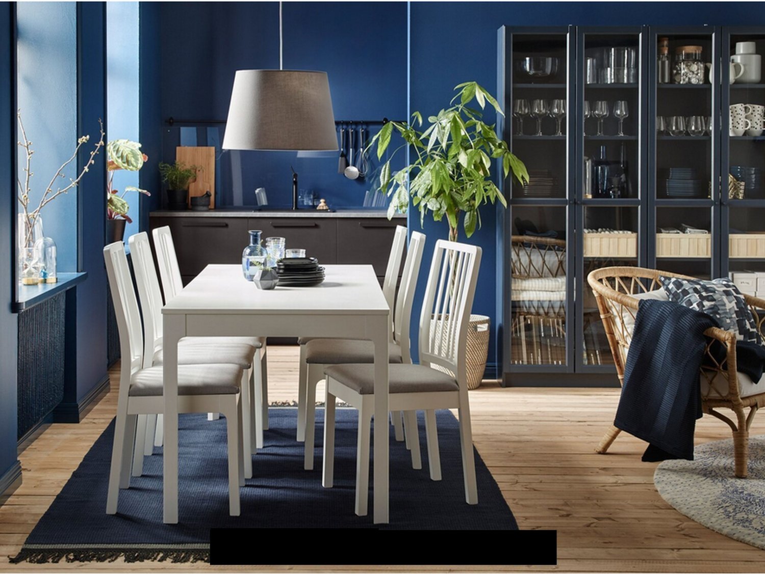 IKEA Stockholm 2017 BLUE Area RUG Mat WOOL Modern FLATWOVEN Handmade Xmas