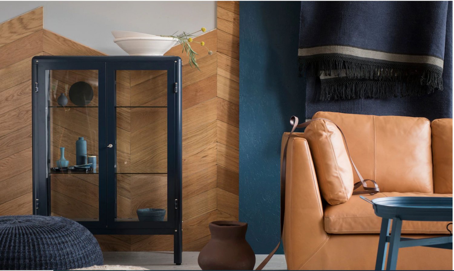 IKEA Stockholm 2017 BLUE Area RUG Mat WOOL Modern FLATWOVEN Handmade Xmas