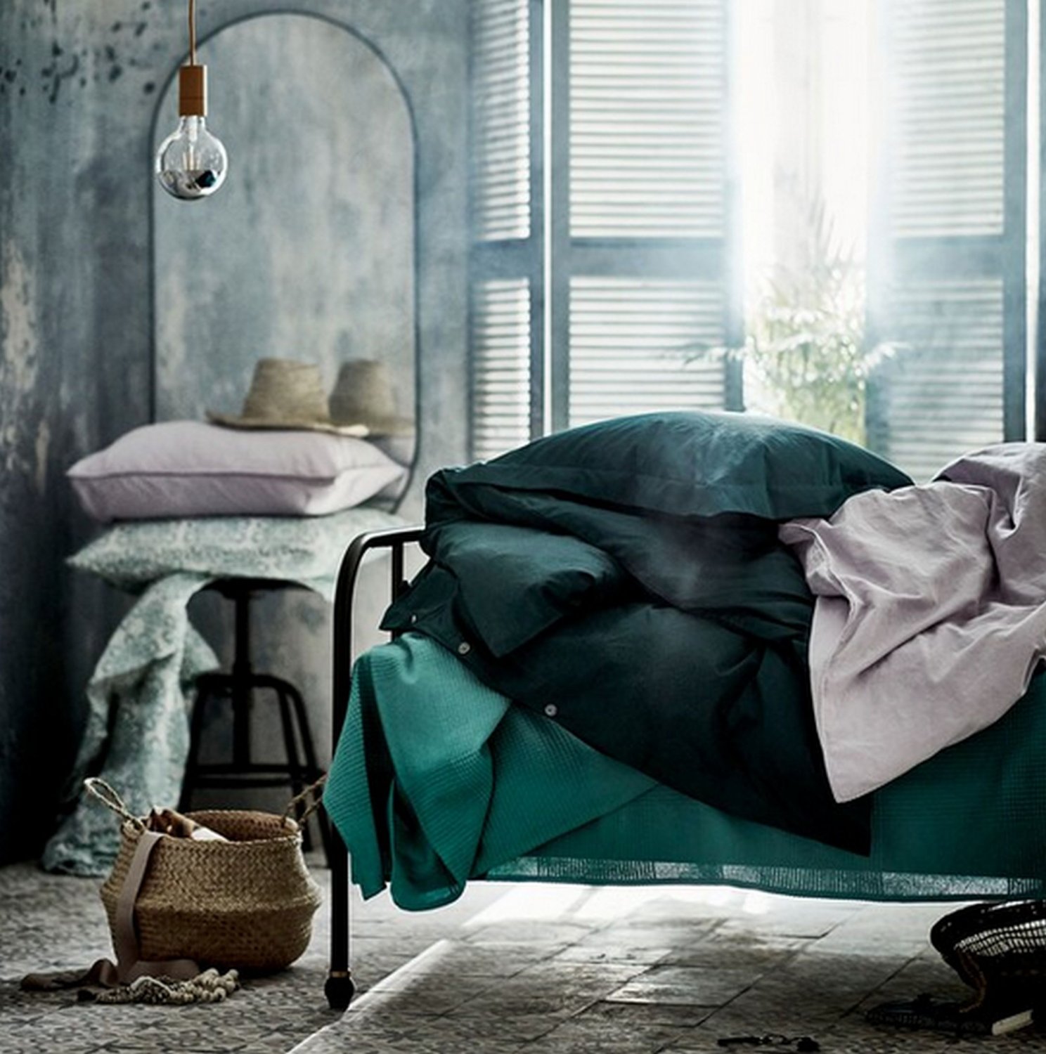IKEA Luktjasmin TWIN Duvet COVER and Pillowcase Set TURQUOISE Blue ...