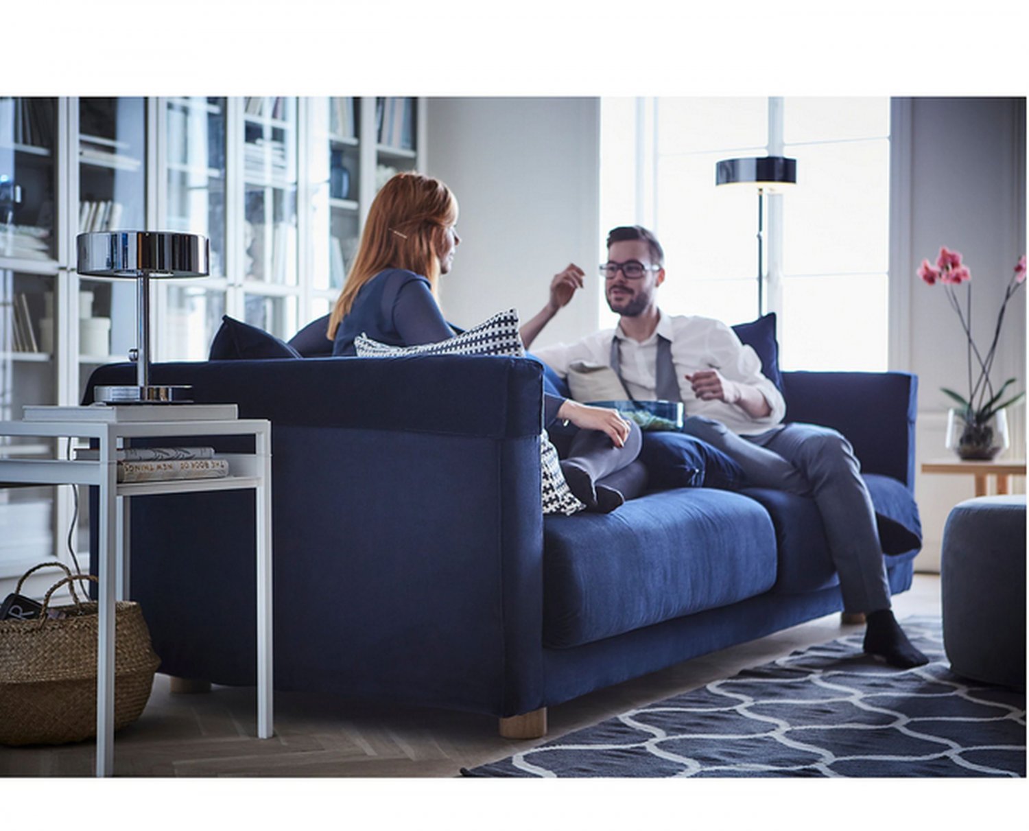 IKEA Stockholm 2017 Blue Area RUG Mat WOOL Modern FLATWOVEN Handmade ...