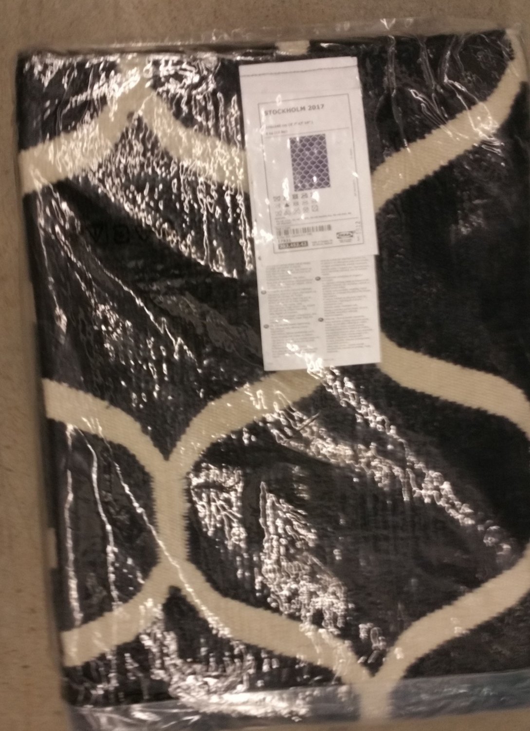 IKEA Stockholm 2017 Blue Area RUG Mat WOOL Modern FLATWOVEN Handmade ...