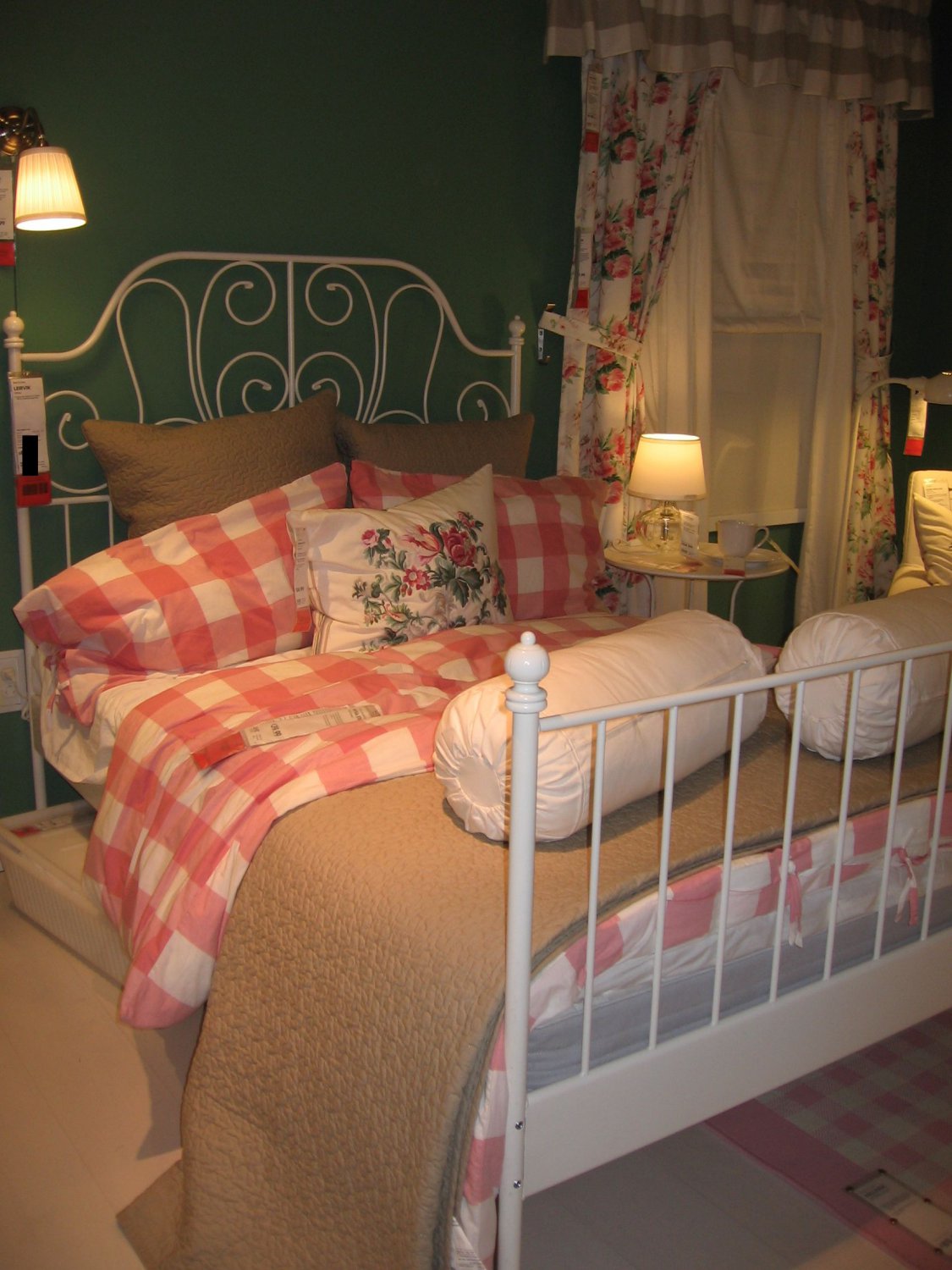 IKEA Emmie Romantic Roses CURTAINS DRAPES English Country PINK Floral ...