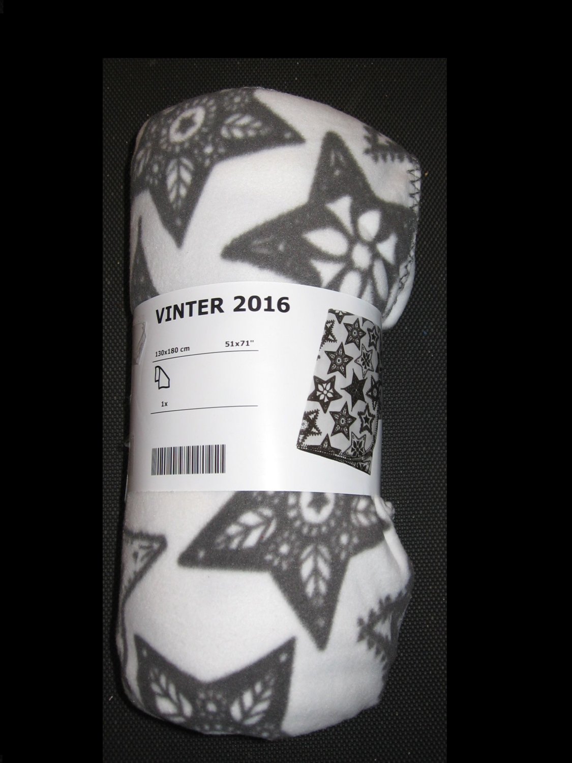 IKEA Vinter 2016 Fleece Throw BLANKET Bedspread Afghan GRAY White ...